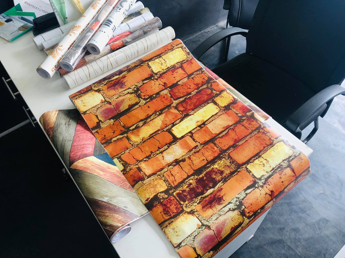 Bricks Wall Paper Sticker Collection – DARK SHADE WALLS by Vimuno Paradise